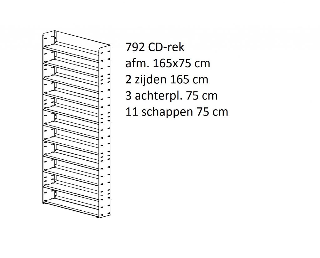 A8 792 CD-Rek 165x75x16cm – CD-Rek.nl | Oer-Design.nl